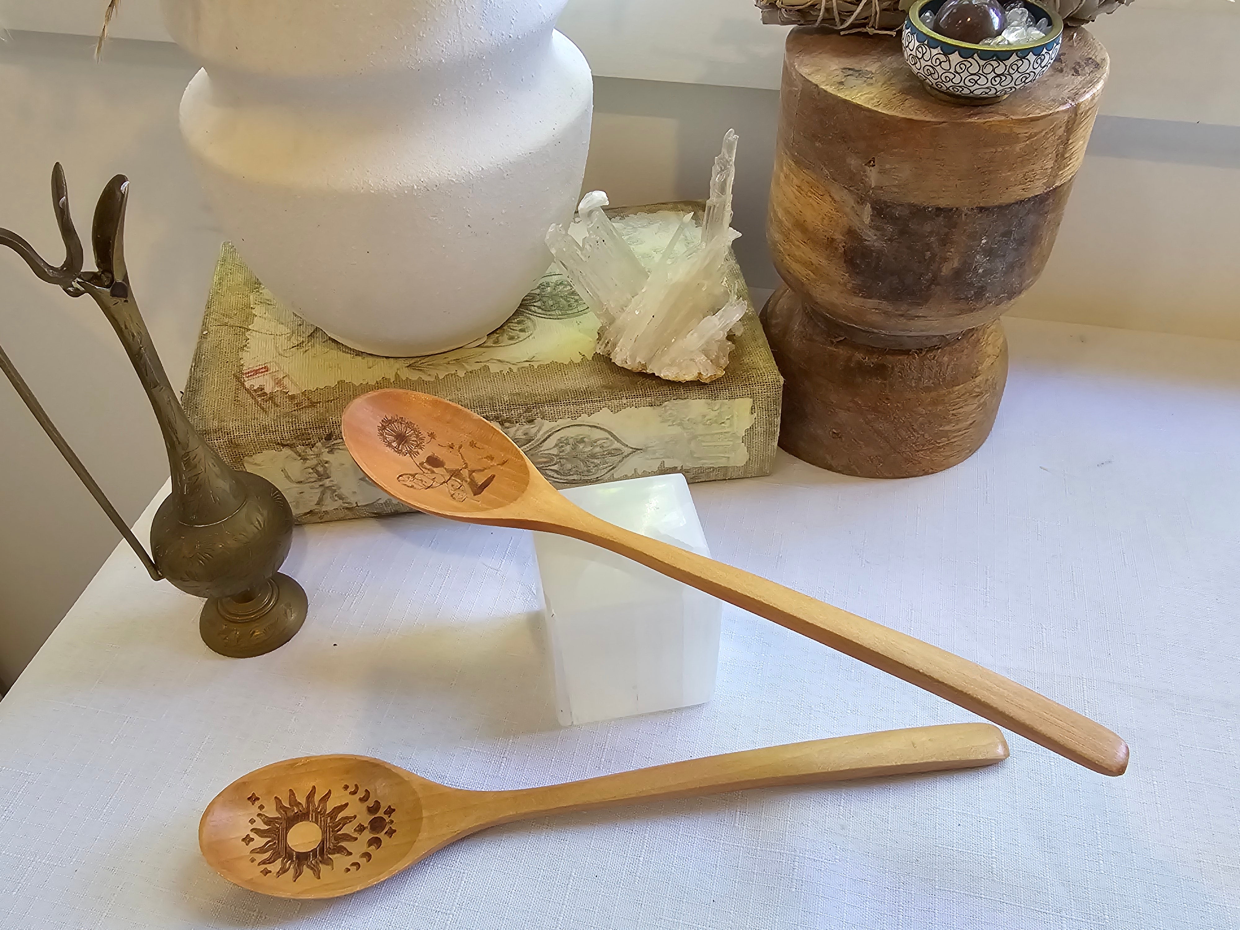 Decorated Wooden Alter Large Spoons – crystalsolstice